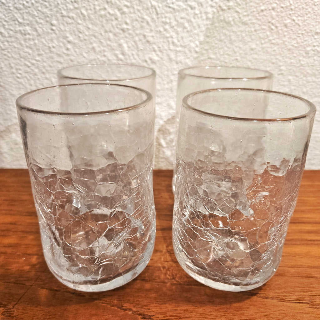 BLENKO 12-OZ CRACKLE-GLASS TUMBLER SET (1960s) – MODERN REDUX