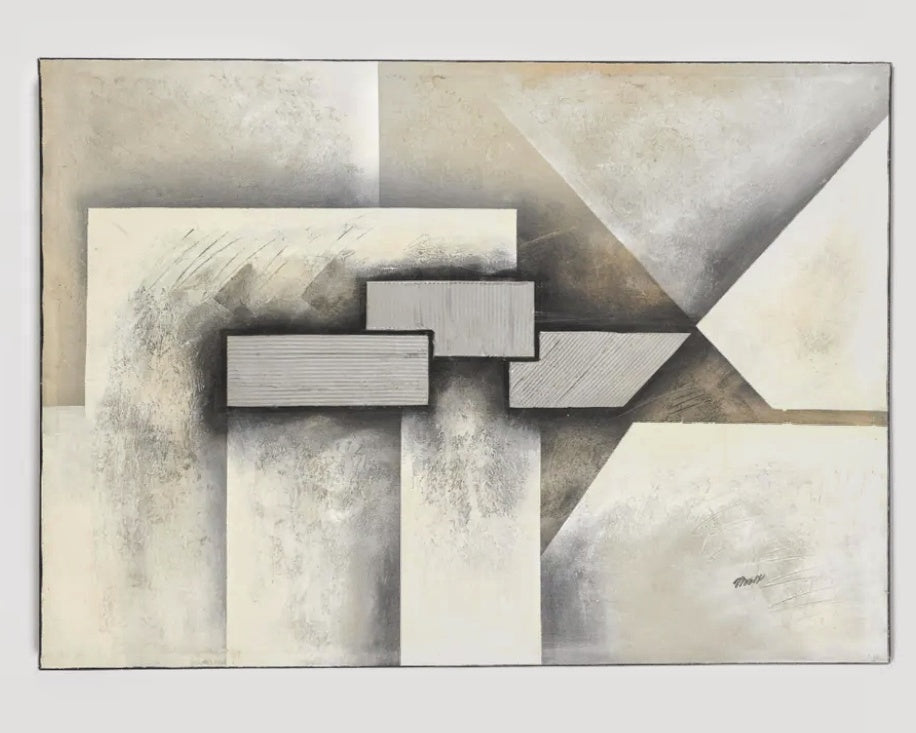 CLEAN-EDGE GEOMETRIC ABSTRACT SIGNED “MARX” (1980s) – MODERN REDUX