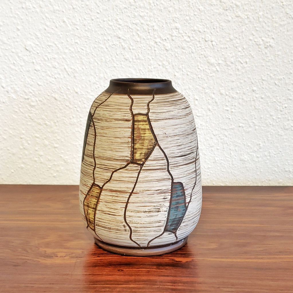 SAWA-KERAMIK ‘NAPOLI’ DÉCOR “KLINKER” VASE Nr. 234/15 – MODERN REDUX