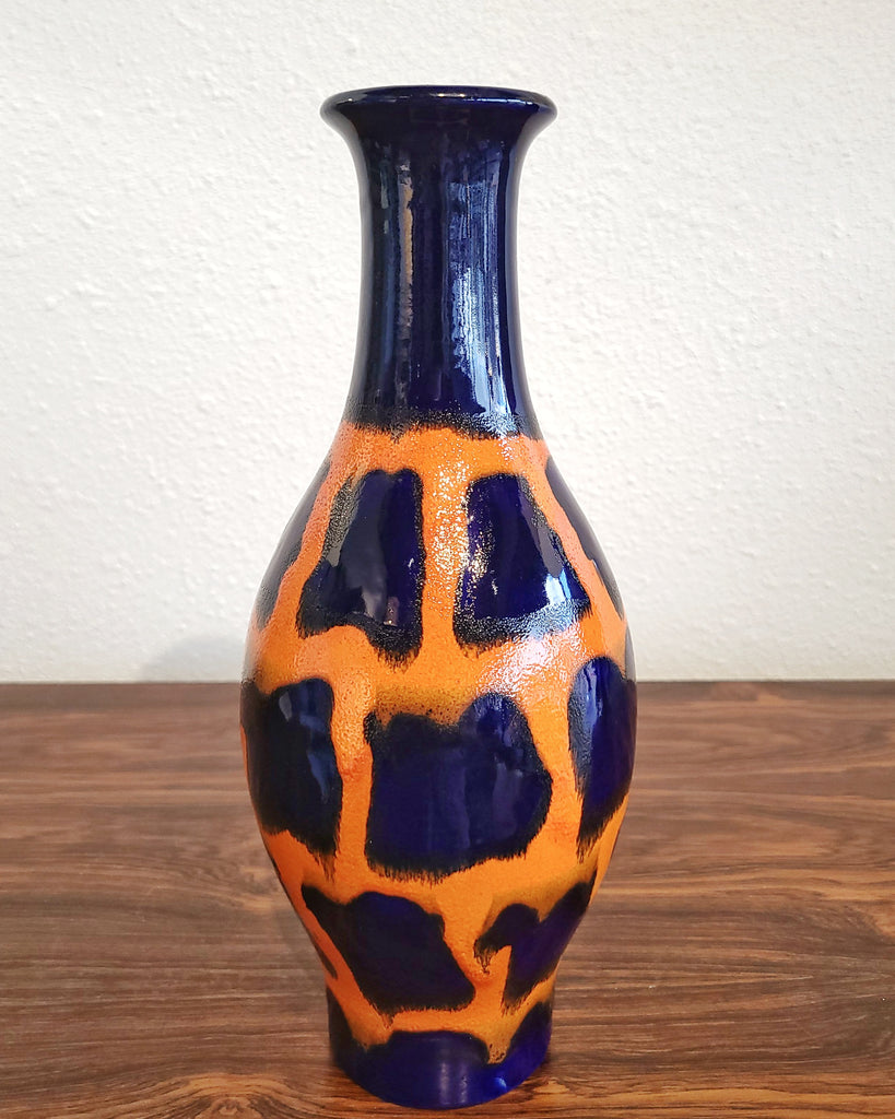 ORANGE AND BLUE JASBA KERAMIK VASE Nr. 1162/30 (1960s) – MODERN REDUX