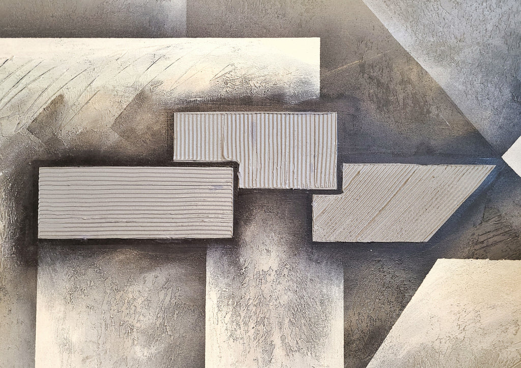 CLEAN-EDGE GEOMETRIC ABSTRACT SIGNED “MARX” (1980s) – MODERN REDUX